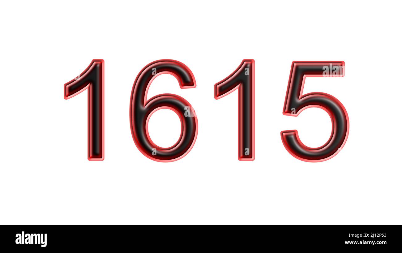 red 1615 number 3d effect white background Stock Photo - Alamy