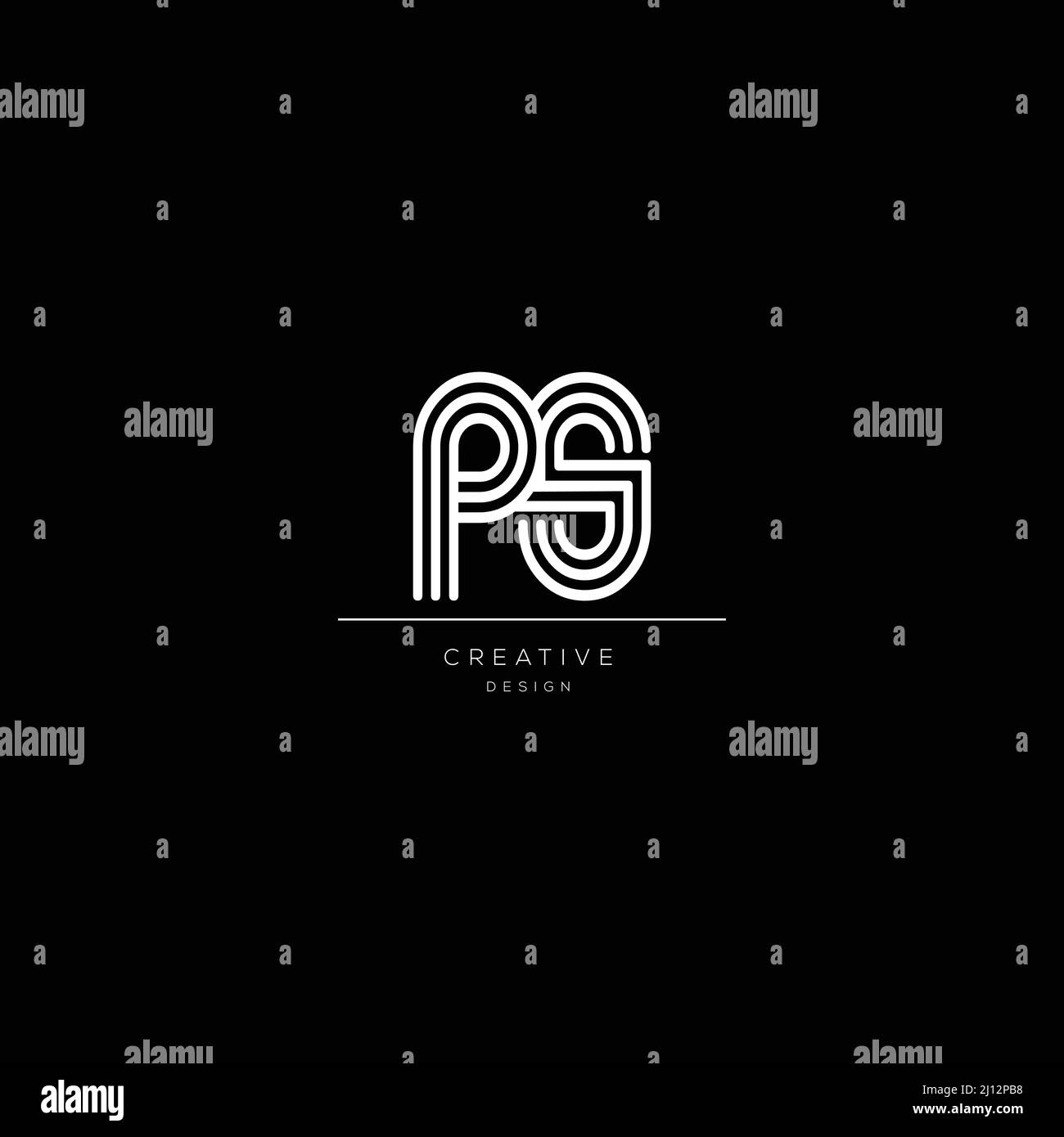 Abstract premium linear letter PS logo icon design modern minimal style ...