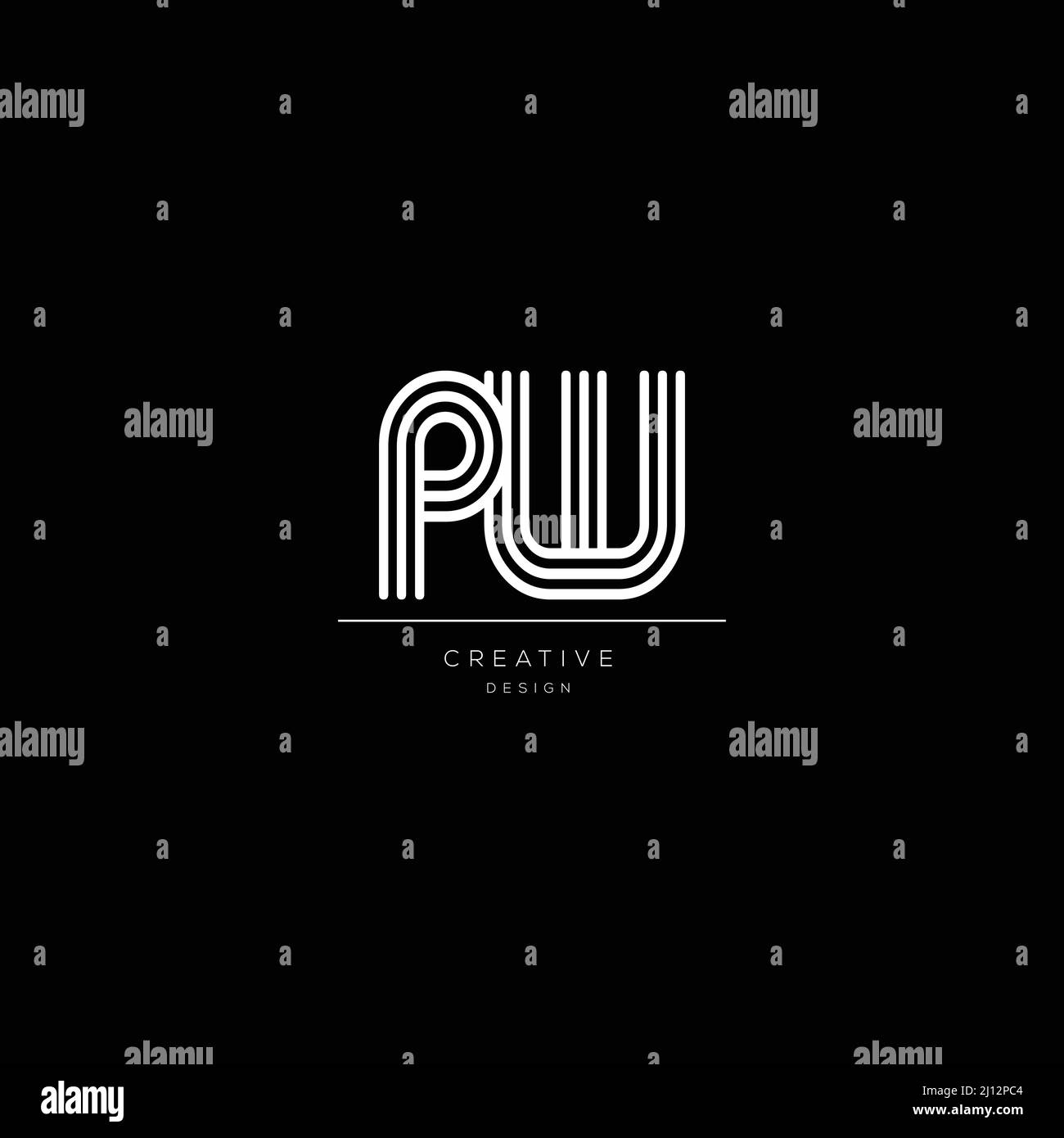 Abstract premium linear letter PW logo icon design modern minimal style ...