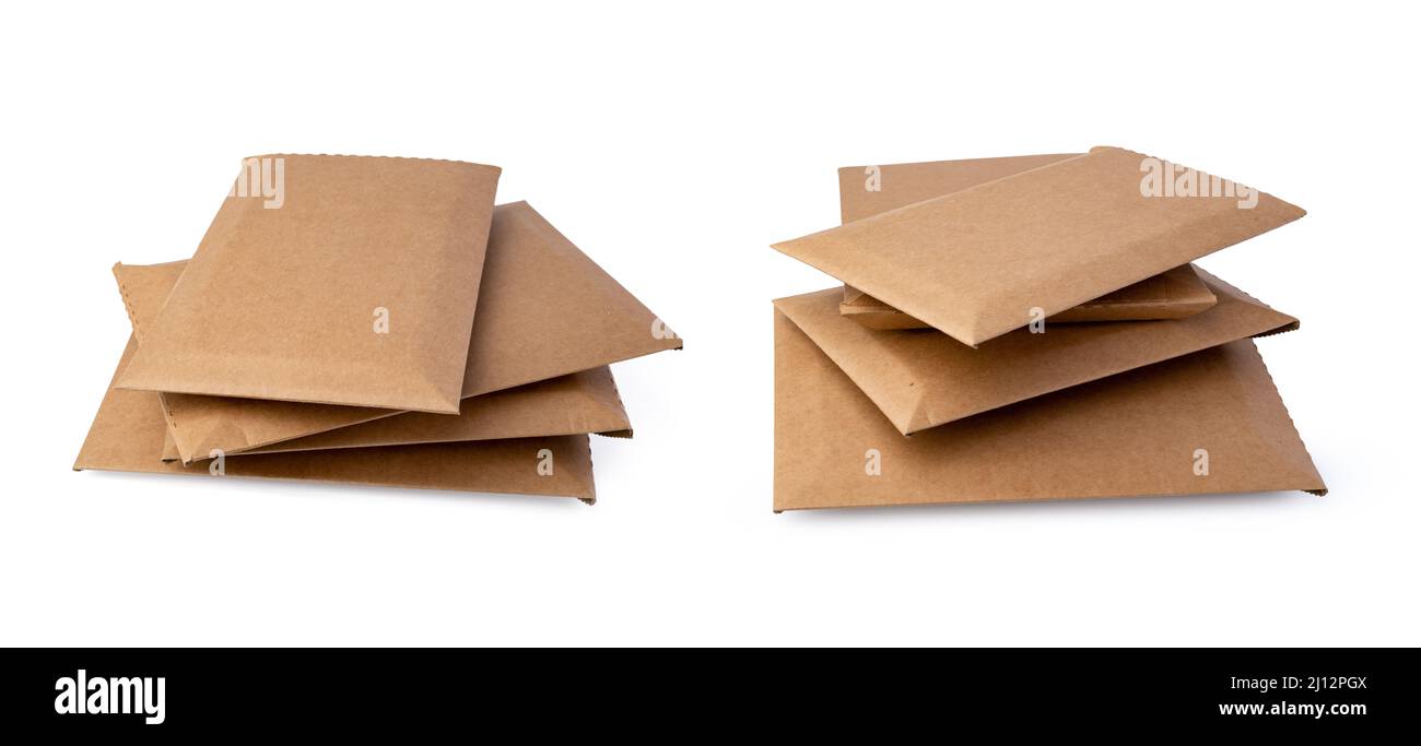 Stack of envelopes on white background Stock Photo - Alamy