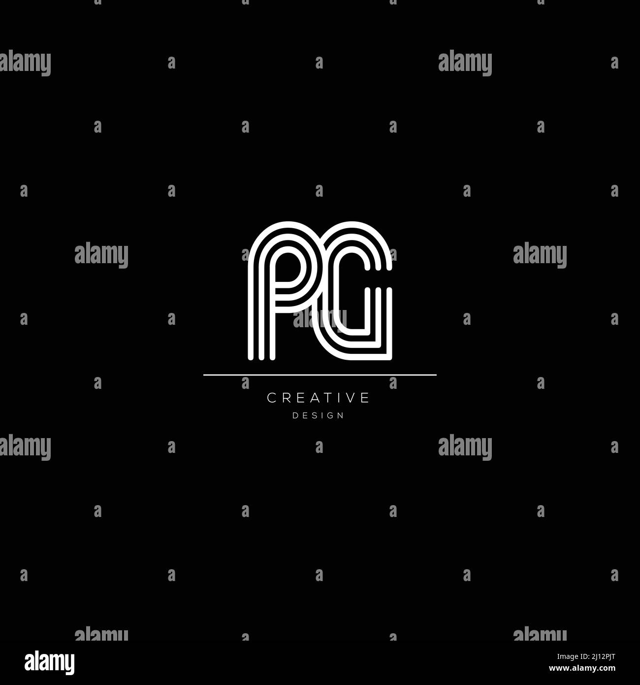 Abstract premium linear letter PG logo icon design modern minimal style ...