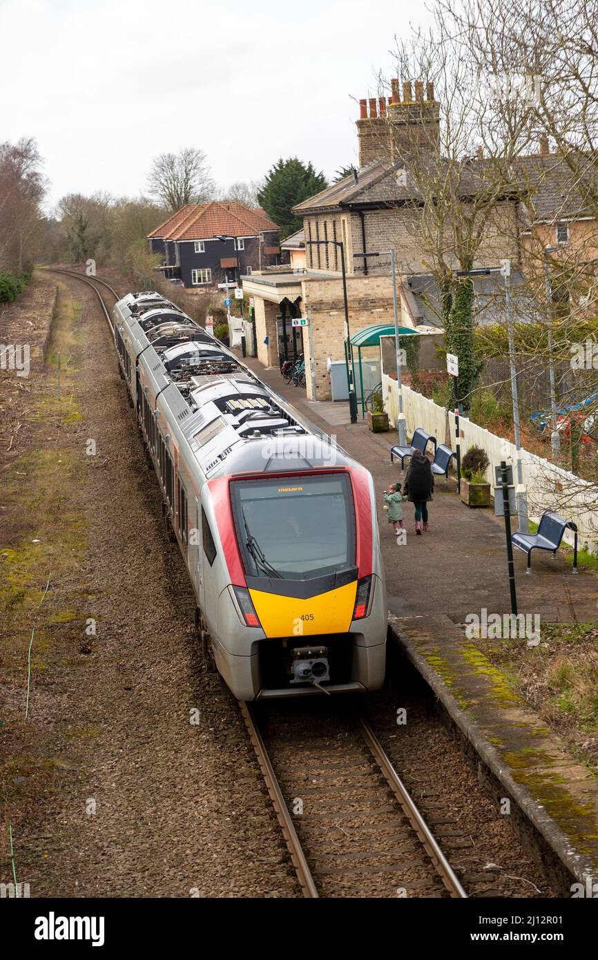 Abellio Greater Anglia class 745 train at platform Wickham Market ...