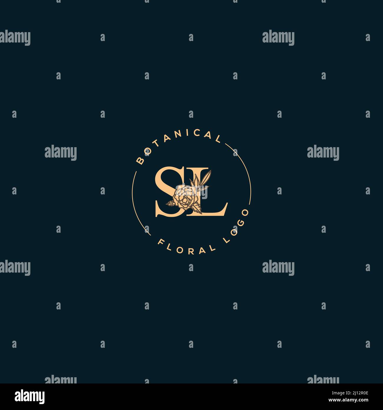 Vector Blooming Floral Initial SL Monogram and Logo Stock Vector Image ...