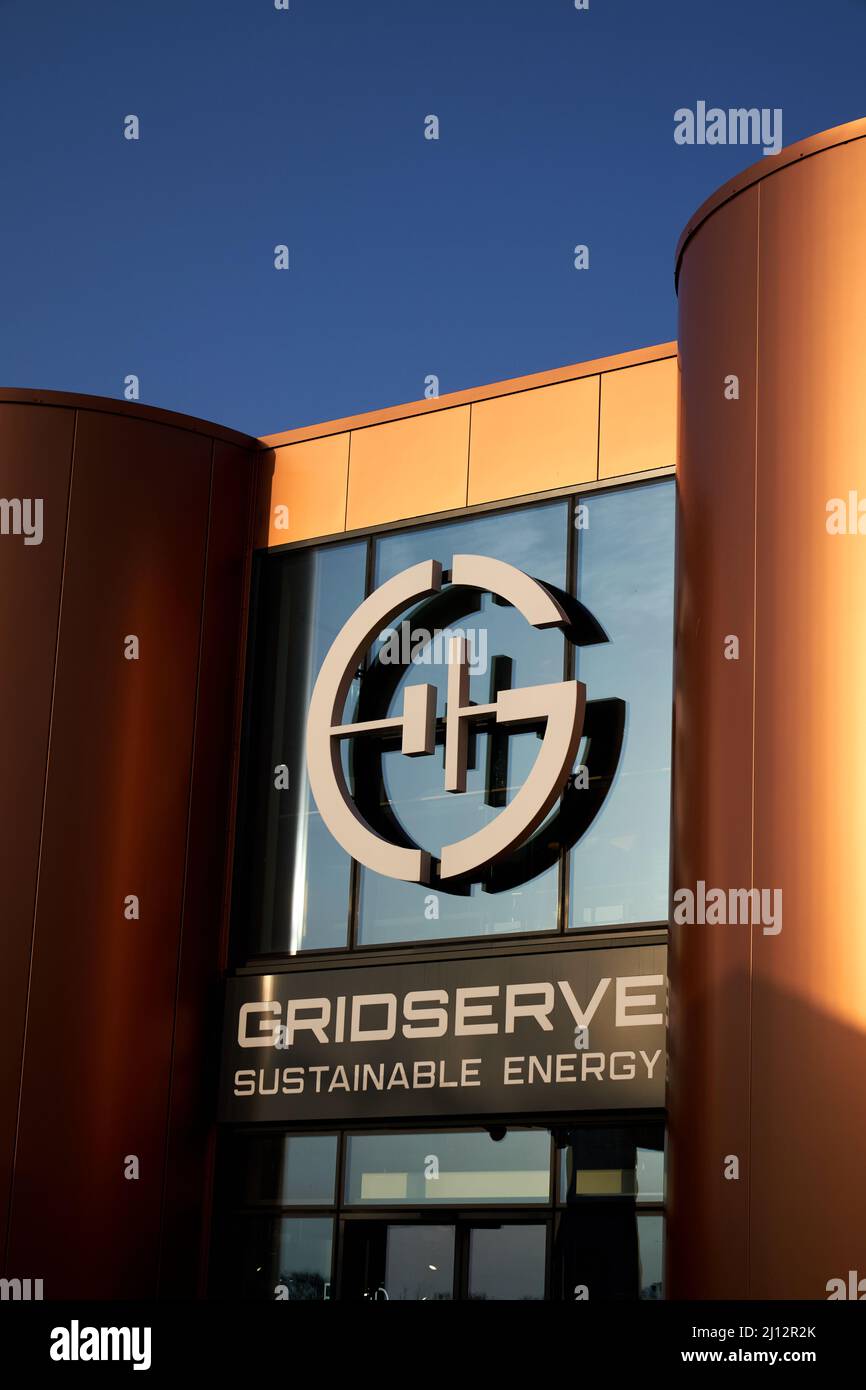 A general view at Gridserve the UK's first electric forecourt, Braintree, Essex Stock Photo - Alamy