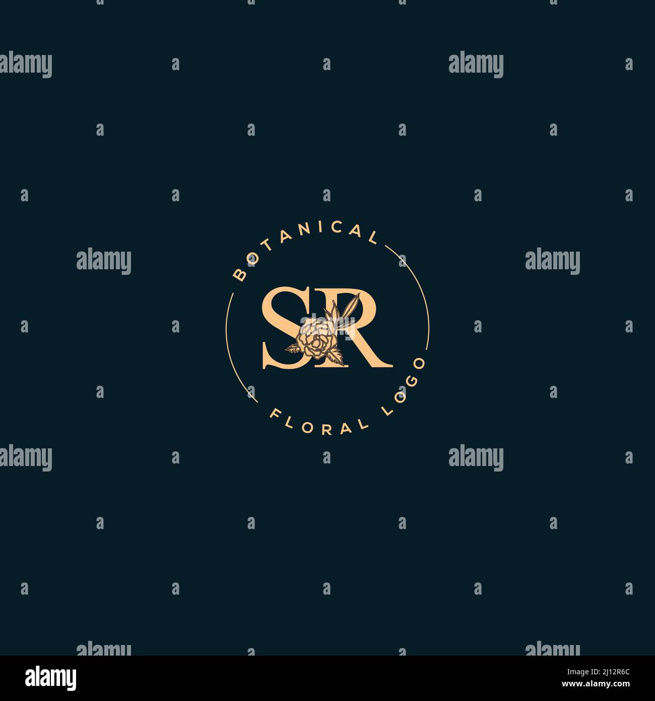 Vector Blooming Floral Initial SR Monogram and Logo Stock Vector Image ...
