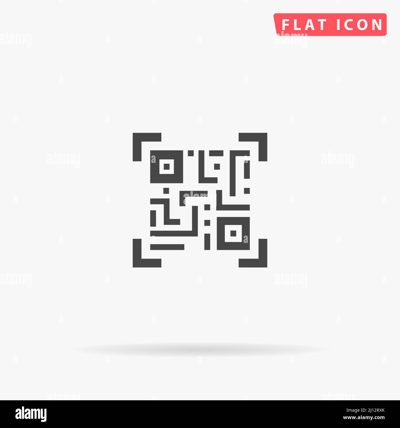 QR reader flat vector icon. Hand drawn style design illustrations Stock ...