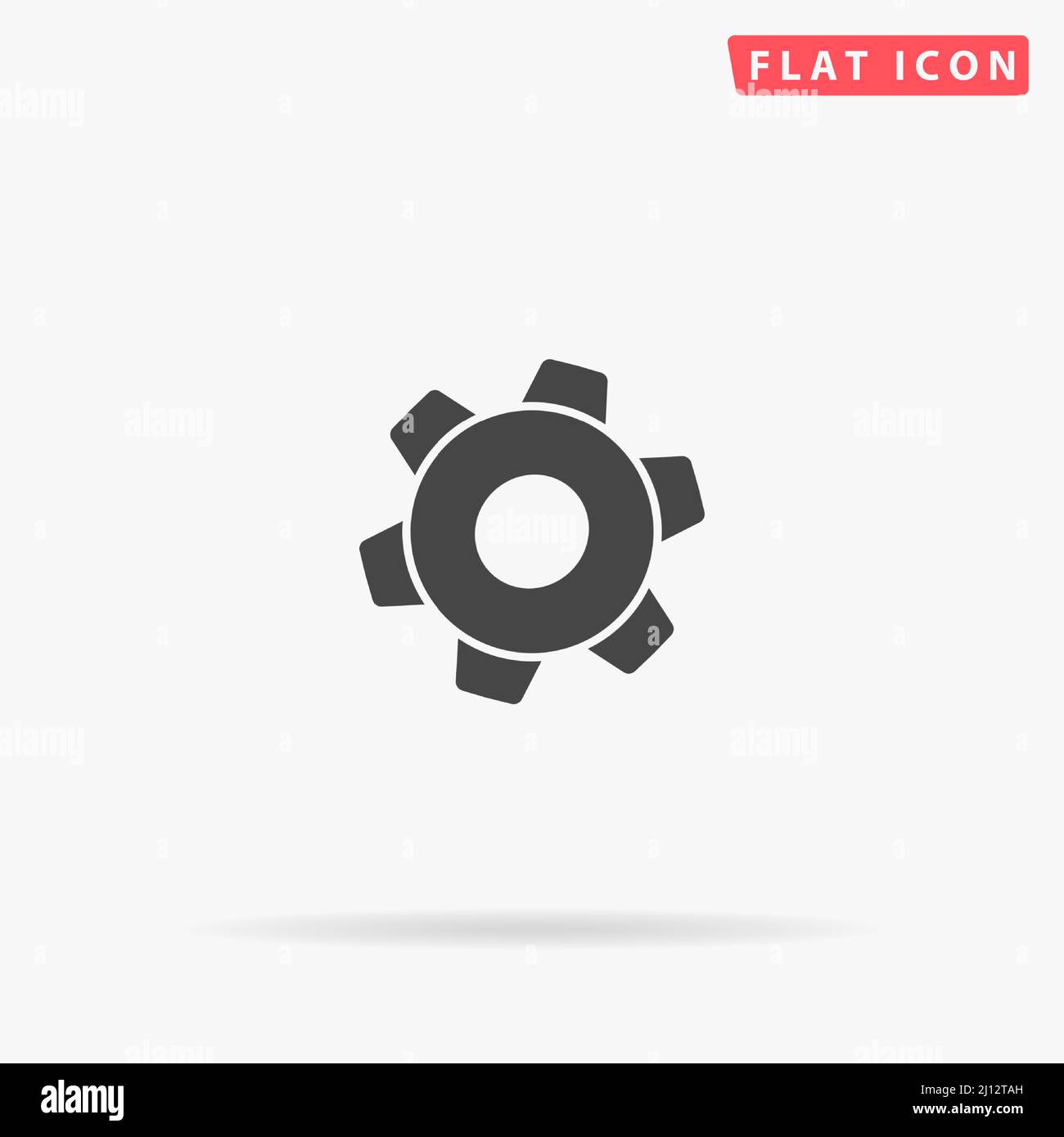 Gear flat vector icon. Hand drawn style design illustrations Stock ...