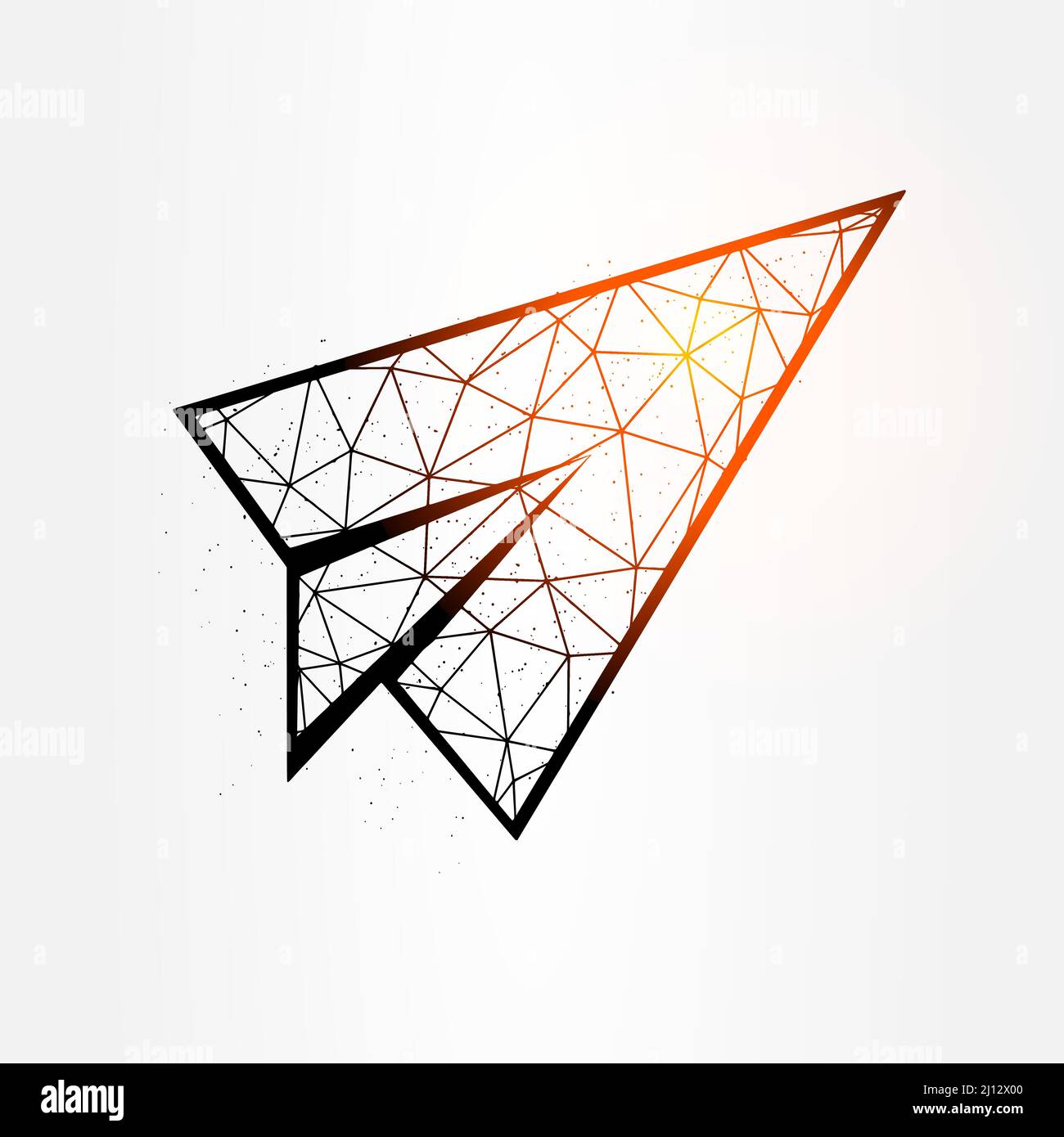 Paper plane polygonal vector illustration isolated on white background ...