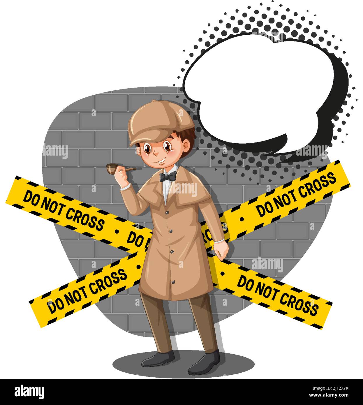 Detective looking for clues in template illustration Stock Vector Image ...