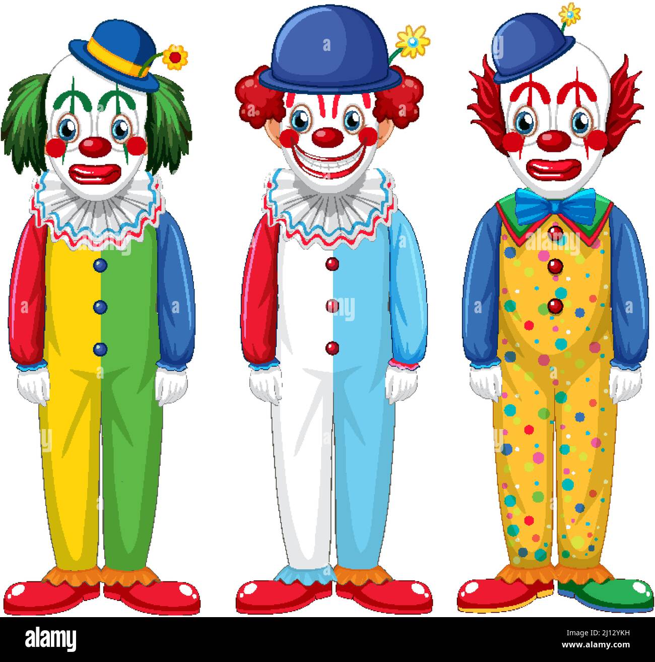 Set of clown cartoon character illustration Stock Vector Image & Art ...