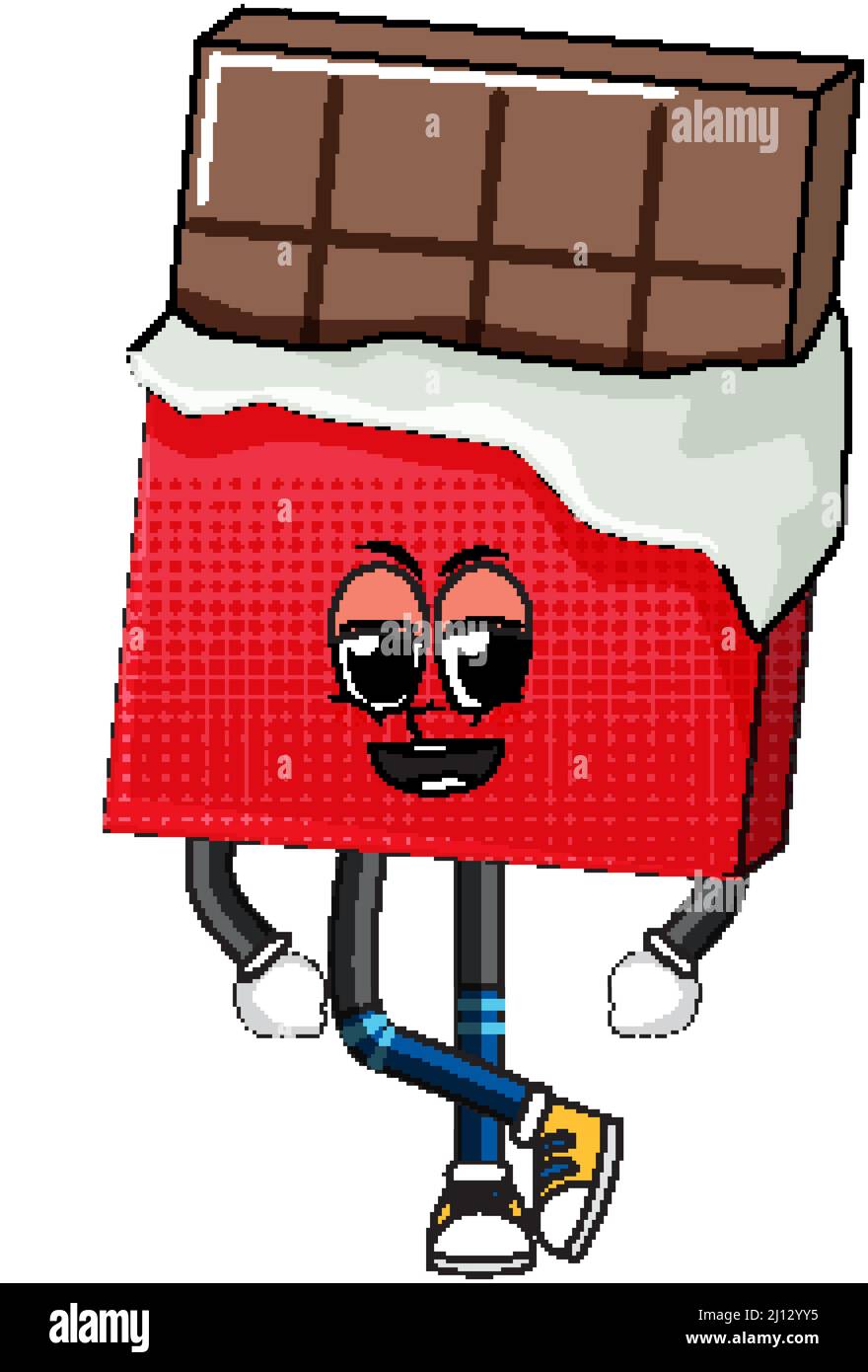 Chocolate cartoon character on white background illustration Stock ...