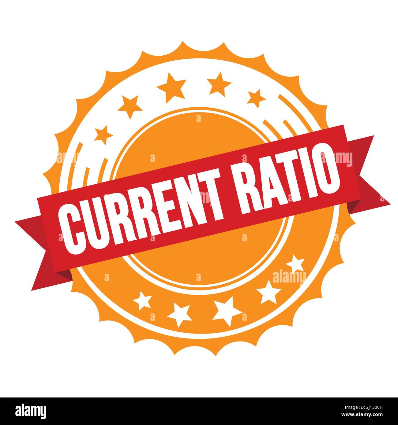 CURRENT RATIO text on red orange ribbon badge stamp Stock Photo - Alamy