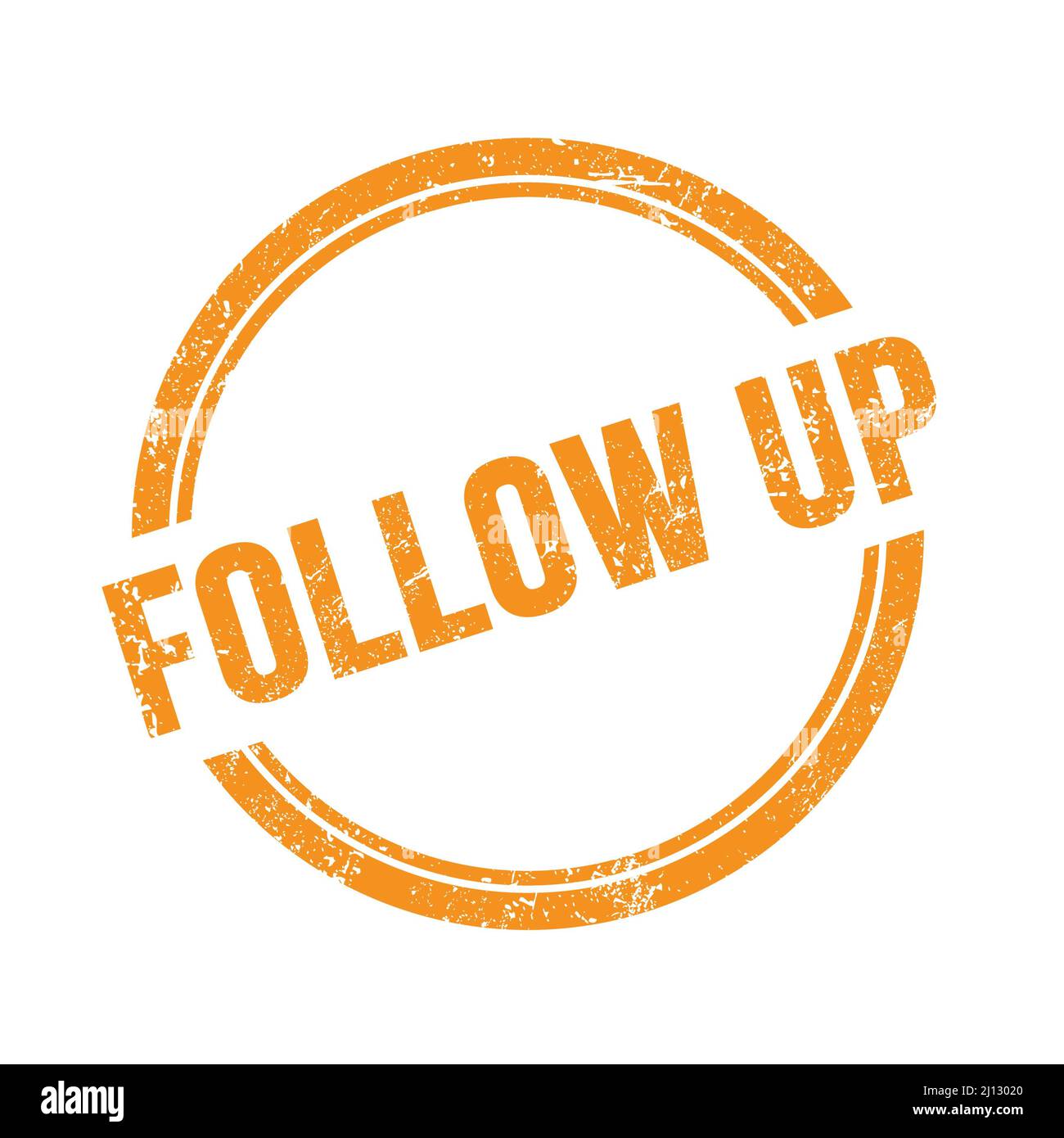 FOLLOW UP text written on orange grungy vintage round stamp Stock Photo ...