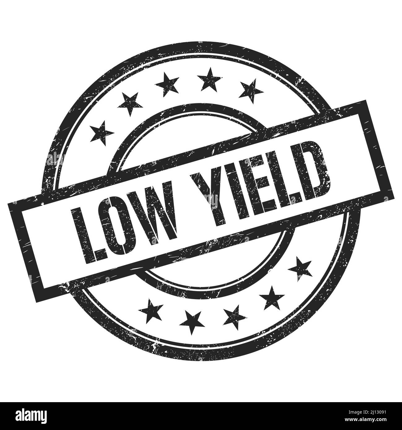 LOW YIELD text written on black round vintage rubber stamp Stock Photo ...