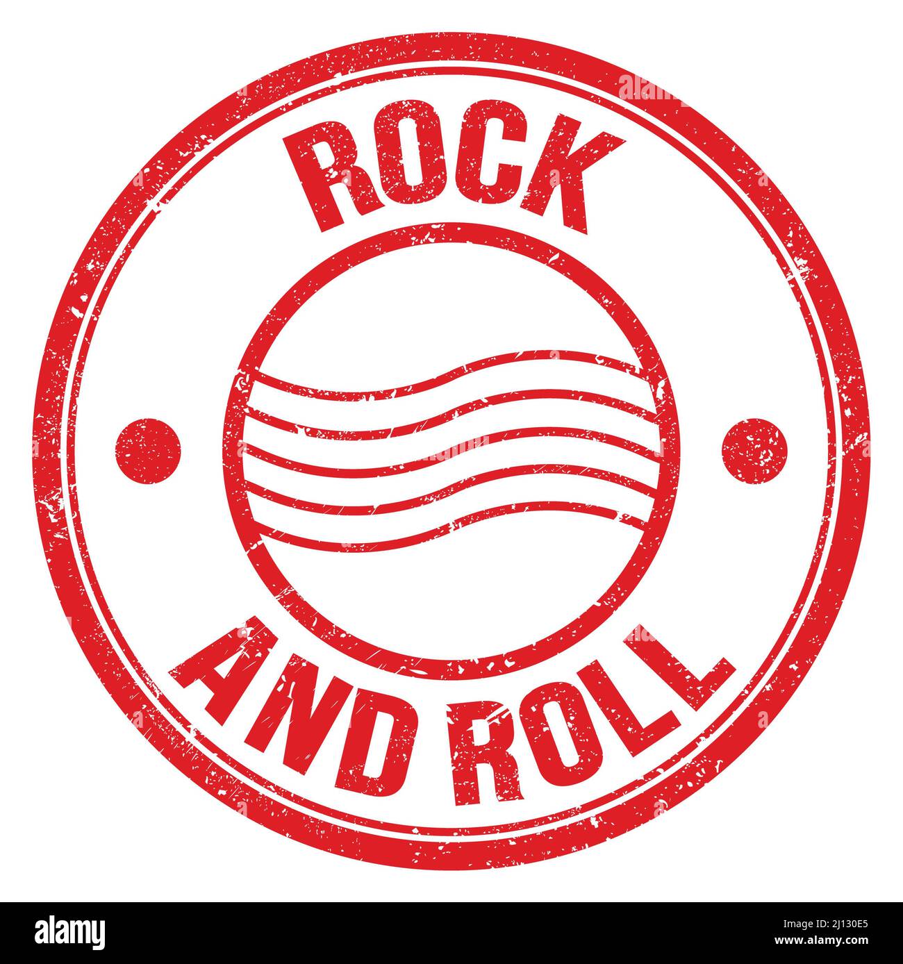 ROCK AND ROLL text written on red round postal stamp sign Stock Photo ...