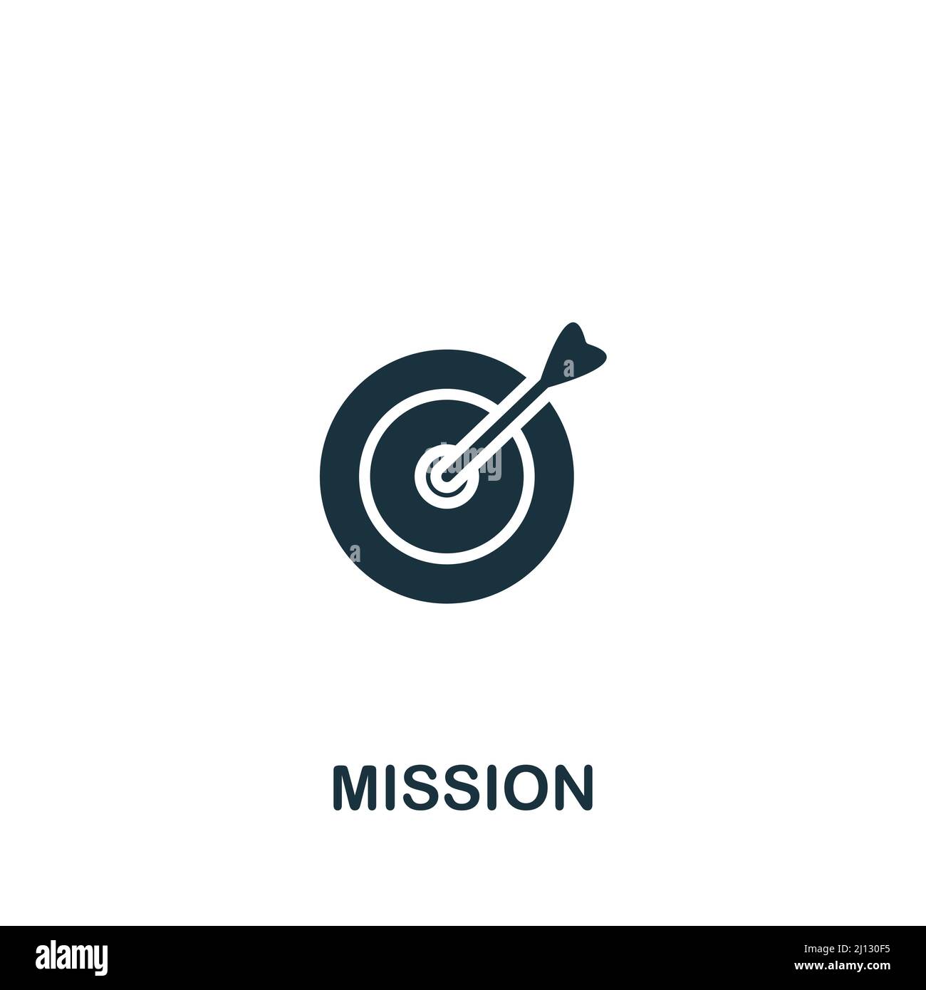 Mission icon. Monochrome simple icon for templates, web design and ...