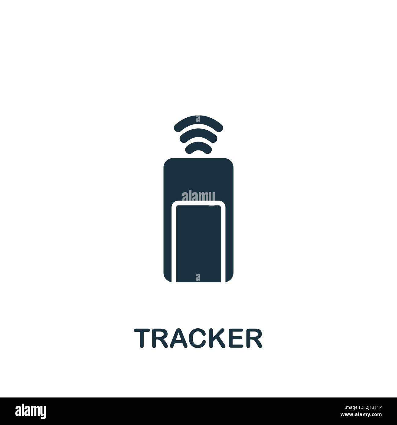 Tracker icon. Monochrome simple icon for templates, web design and ...