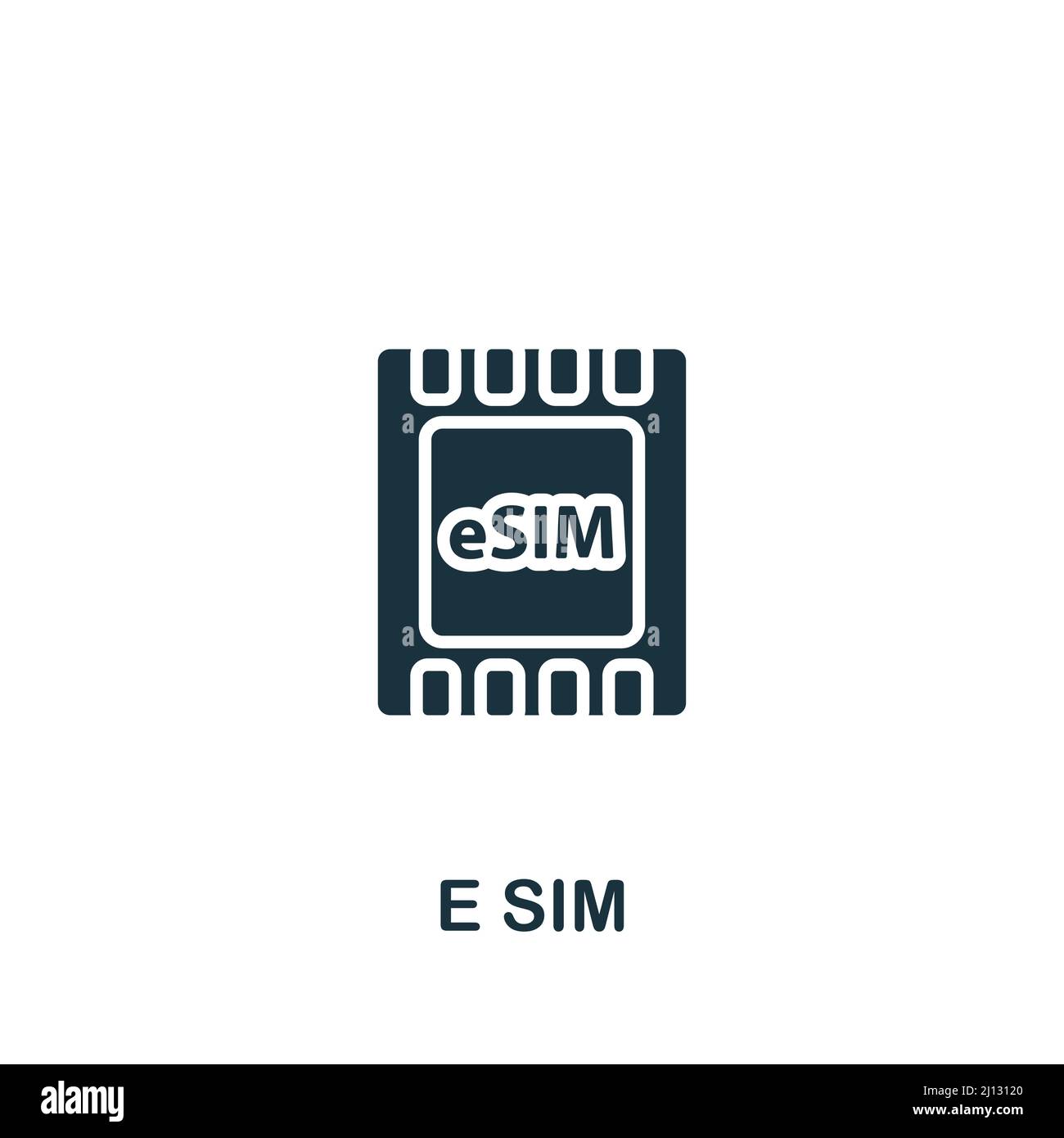 E Sim icon. Monochrome simple icon for templates, web design and ...