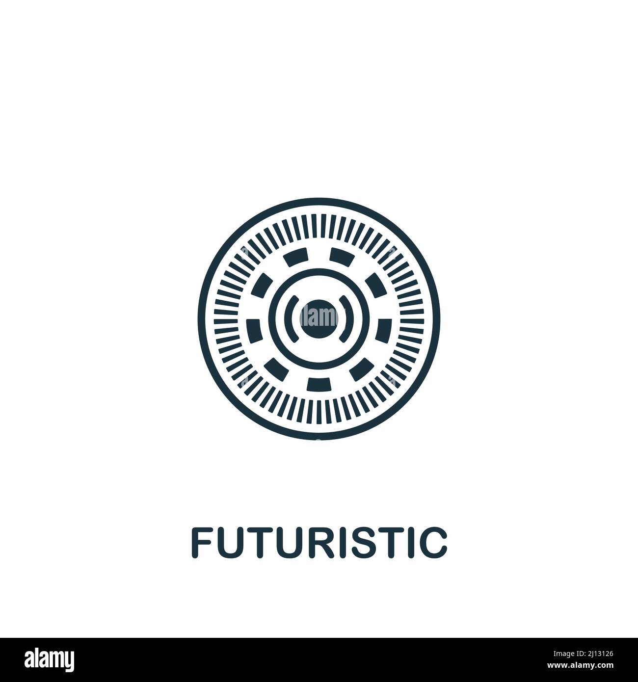 Futuristic icon. Monochrome simple icon for templates, web design and ...