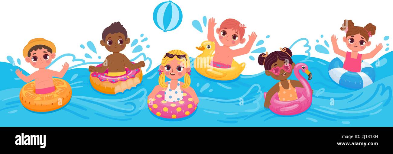 Little Girl Swimming Clipart For Kids