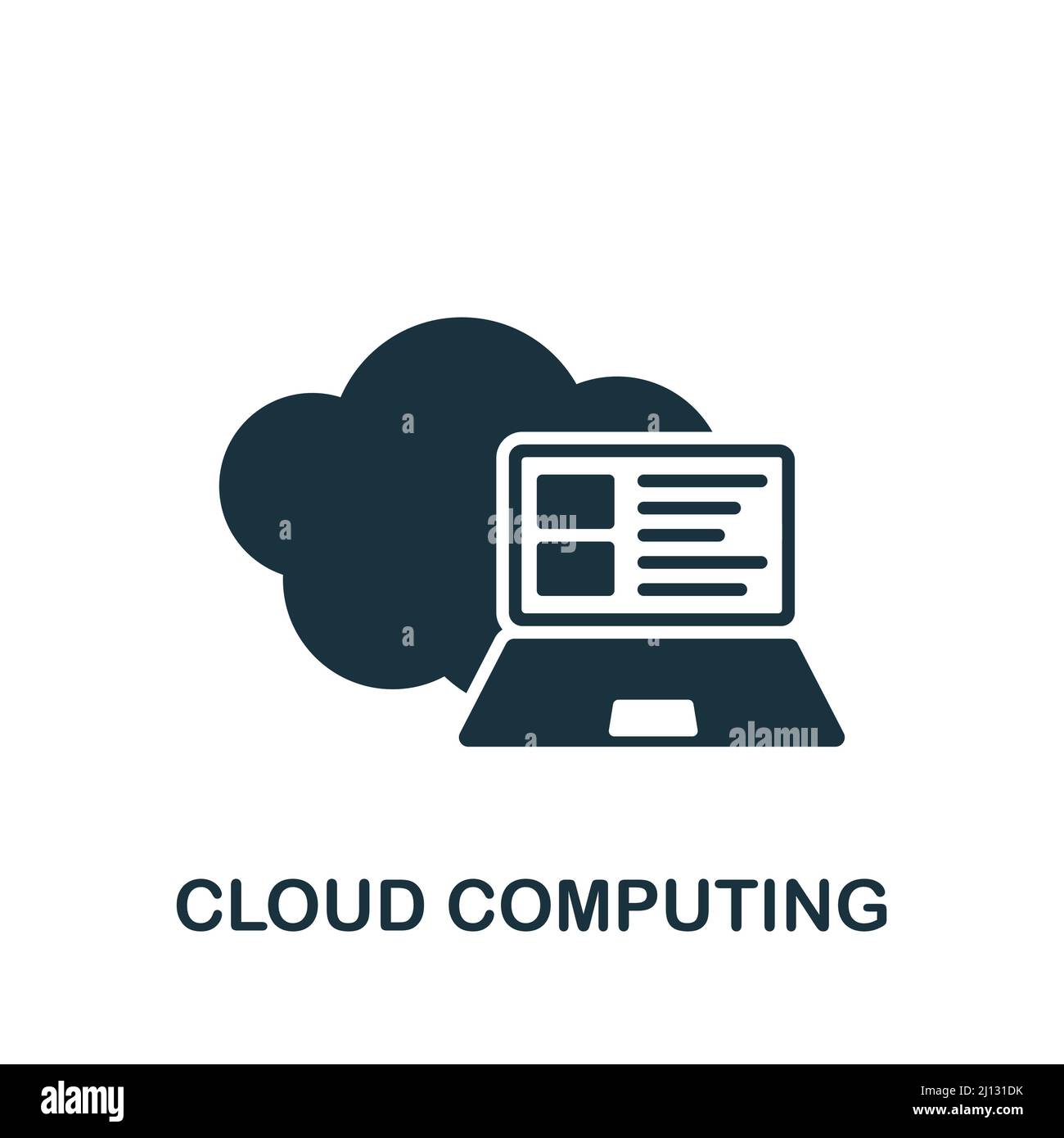 Cloud Computing icon. Monochrome simple icon for templates, web design ...