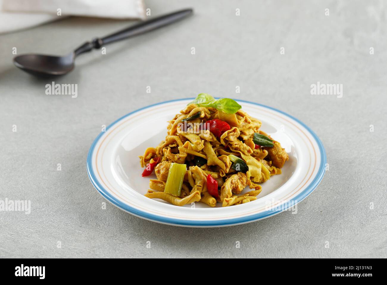 Tumis Usus Ayam or Sauteed Chicken Intestine, Traditional Indonesian ...