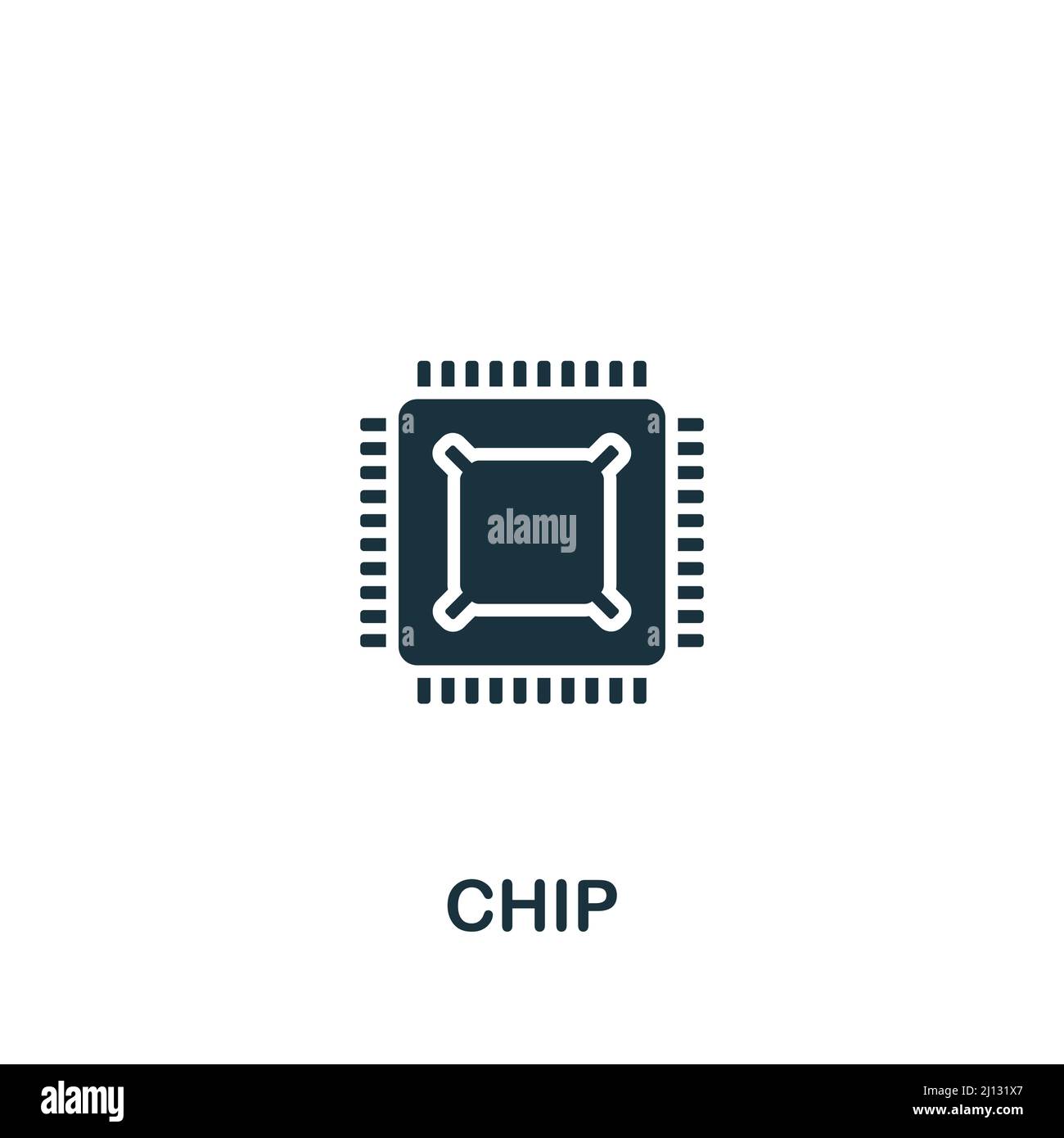 Chip icon. Monochrome simple icon for templates, web design and ...