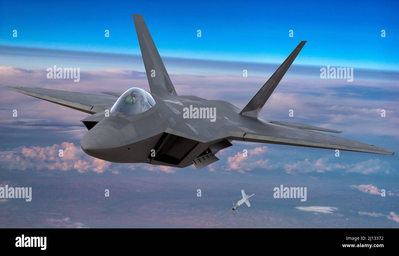 Lockheed Martin F-22 Raptor in flight Stock Photo - Alamy