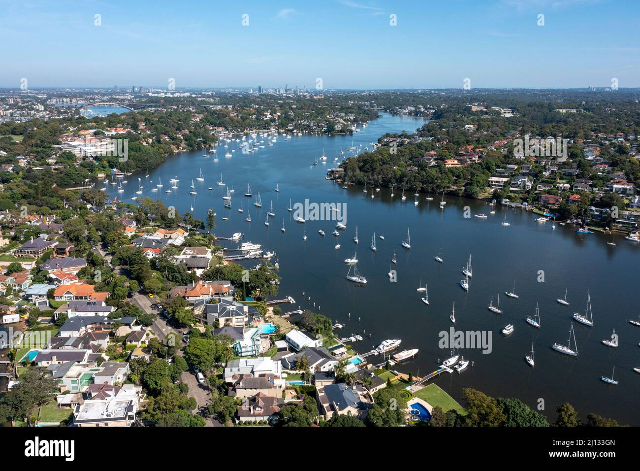 The Sydney suburb of Woolwich on the Lane Cove river Stock Photo - Alamy
