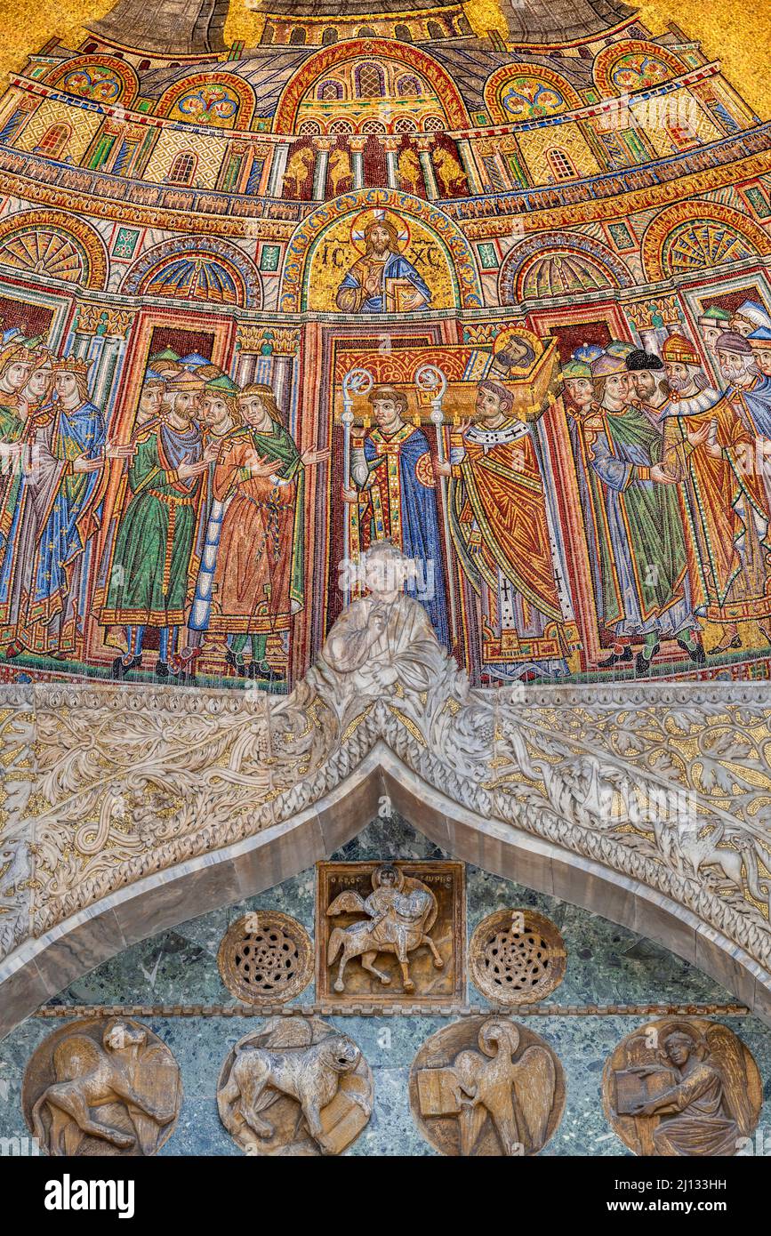 Mosaic of the translation of the body of Saint Mark on San Alipio ...