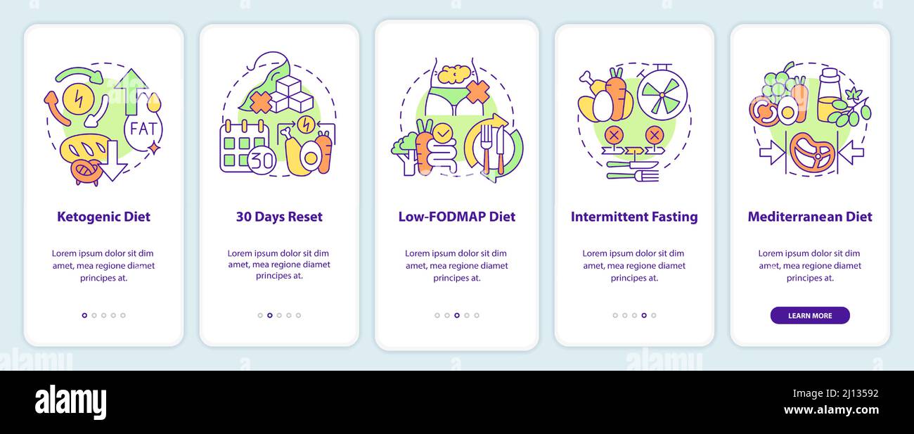 Trendy diets onboarding mobile app screen Stock Vector Image & Art - Alamy