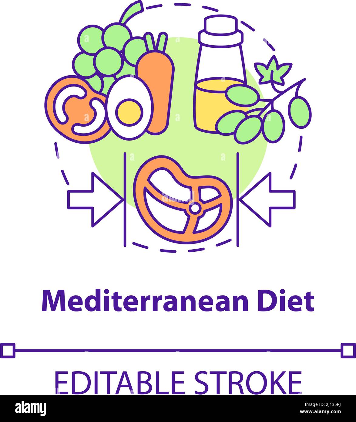 Mediterranean diet concept icon Stock Vector Image & Art - Alamy
