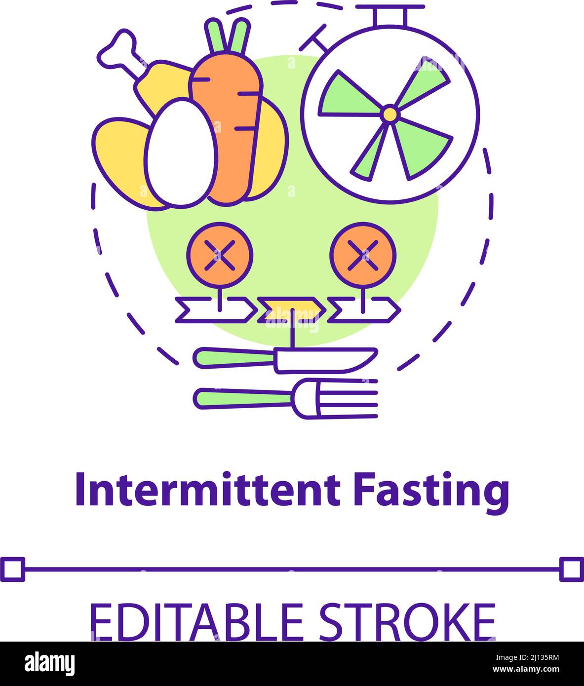 Intermittent fasting concept icon Stock Vector Image & Art - Alamy