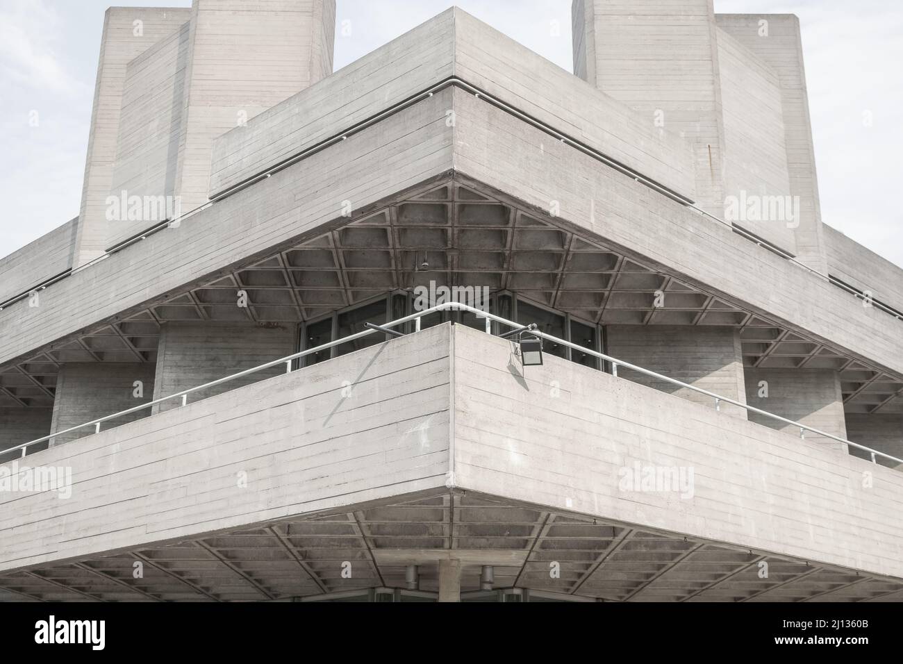 Axis view of the Brutalist architecture of National Theatre in the ...