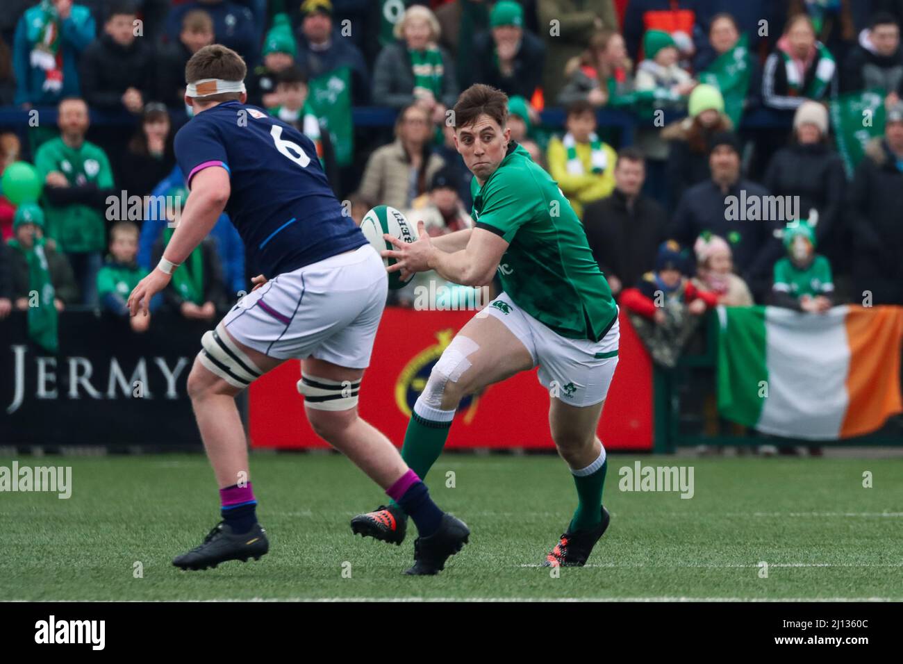 March 20th, 2022, Cork, Ireland: Under 20 Six Nations match between Ireland (59) and Scotland (5 ...