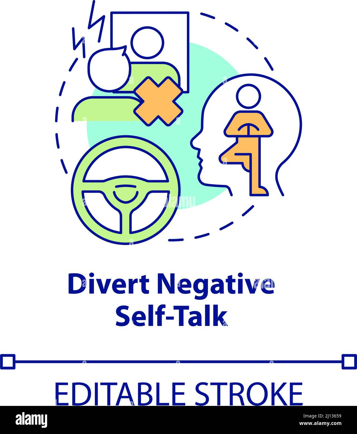 Divert negative self talk concept icon Stock Vector Image & Art - Alamy