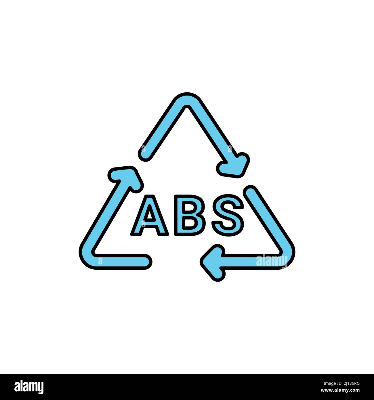 Plastic recycling code ABS line icon. Consumption codes for plastic. Editable stroke Stock ...