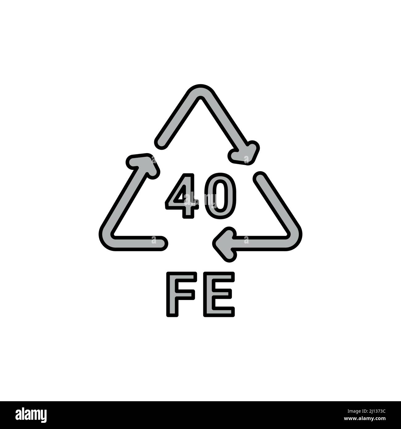Metal recycling code FE 40 line icon. Consumption code. Editable stroke ...