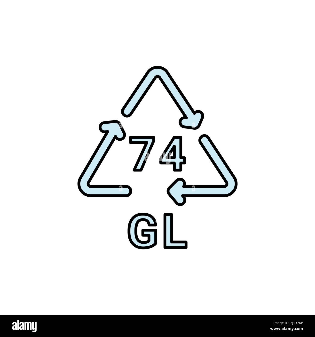 Glass recycling code GL 74 line icon. Consumption code. Editable stroke ...