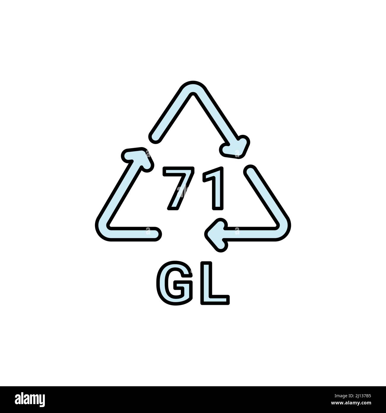 Glass recycling code GL 71 line icon. Consumption code. Editable stroke ...