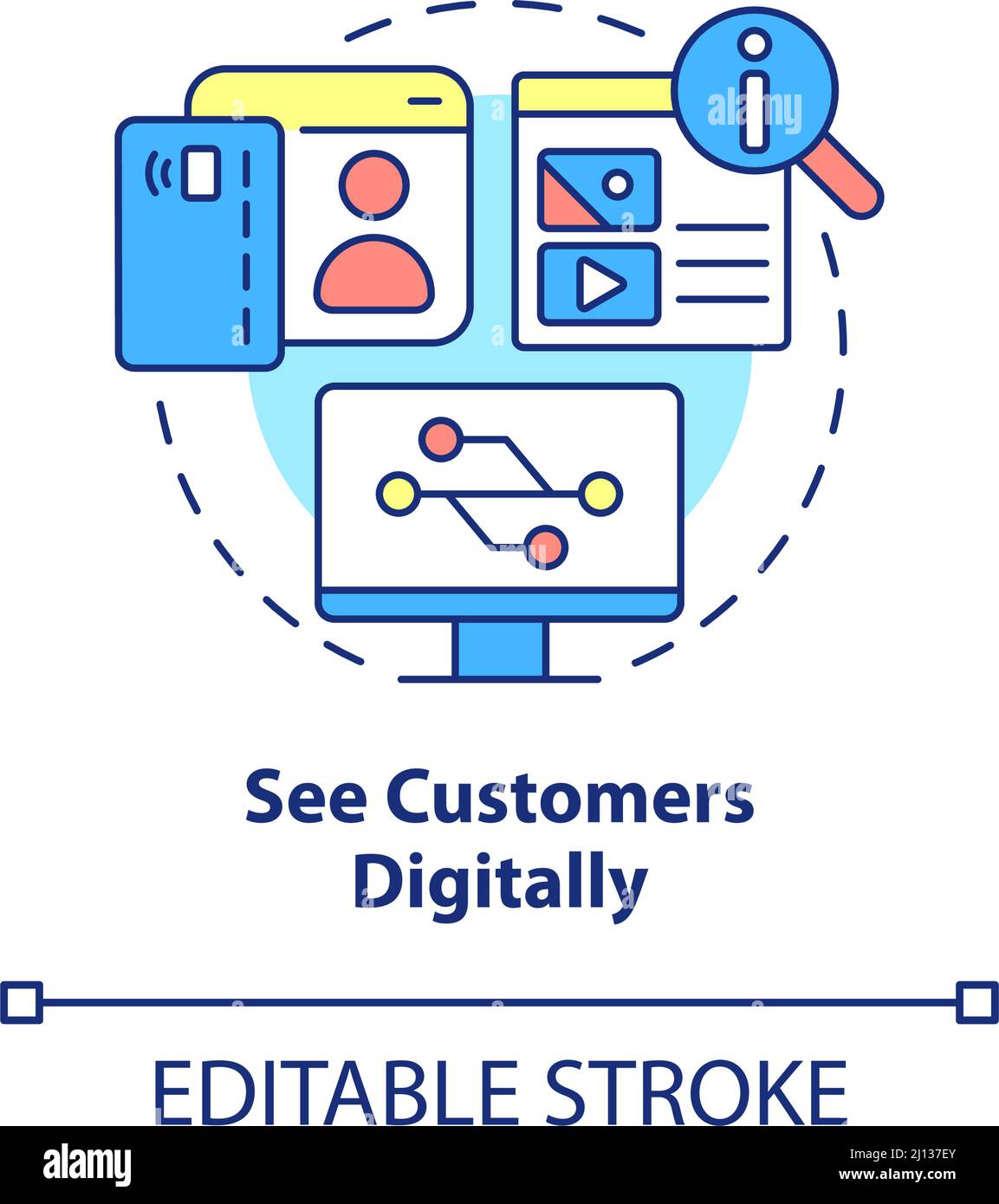 See customers digitally concept icon Stock Vector Image & Art - Alamy