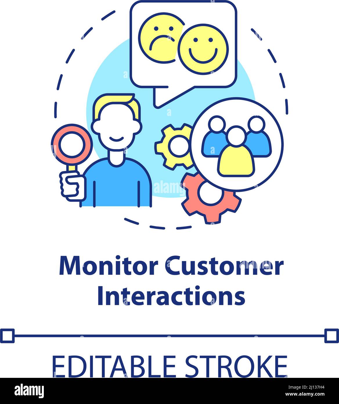 Monitor customer interactions concept icon Stock Vector Image & Art - Alamy