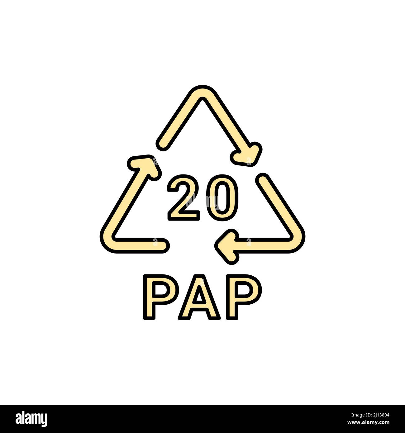 Recycling logo pap 20 hi-res stock photography and images - Alamy
