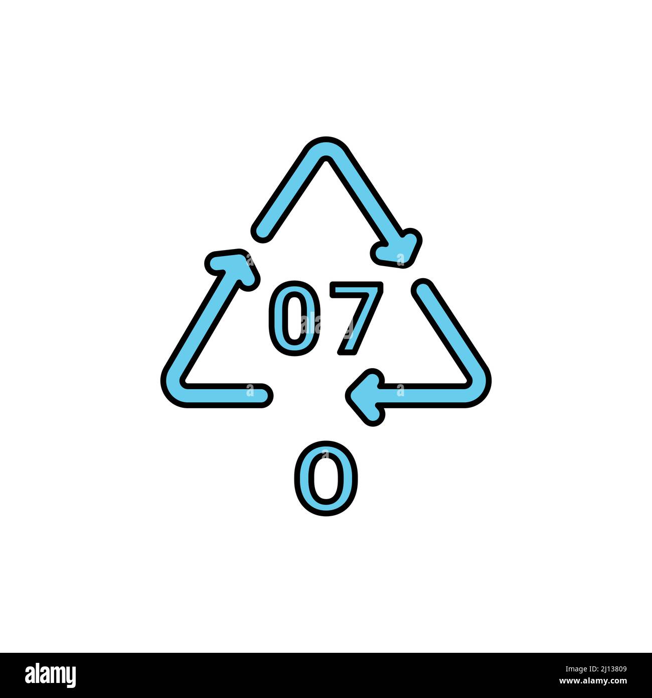 Plastic recycling code O 07 line icon. Consumption code. Editable ...