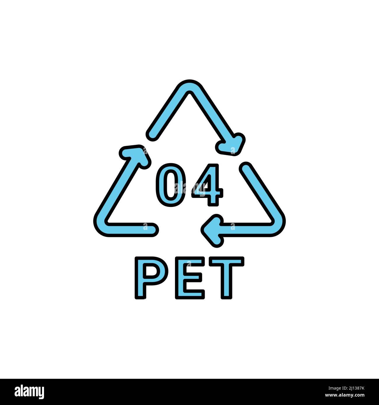 Plastic recycling code PET 04 line icon. Consumption code. Editable ...
