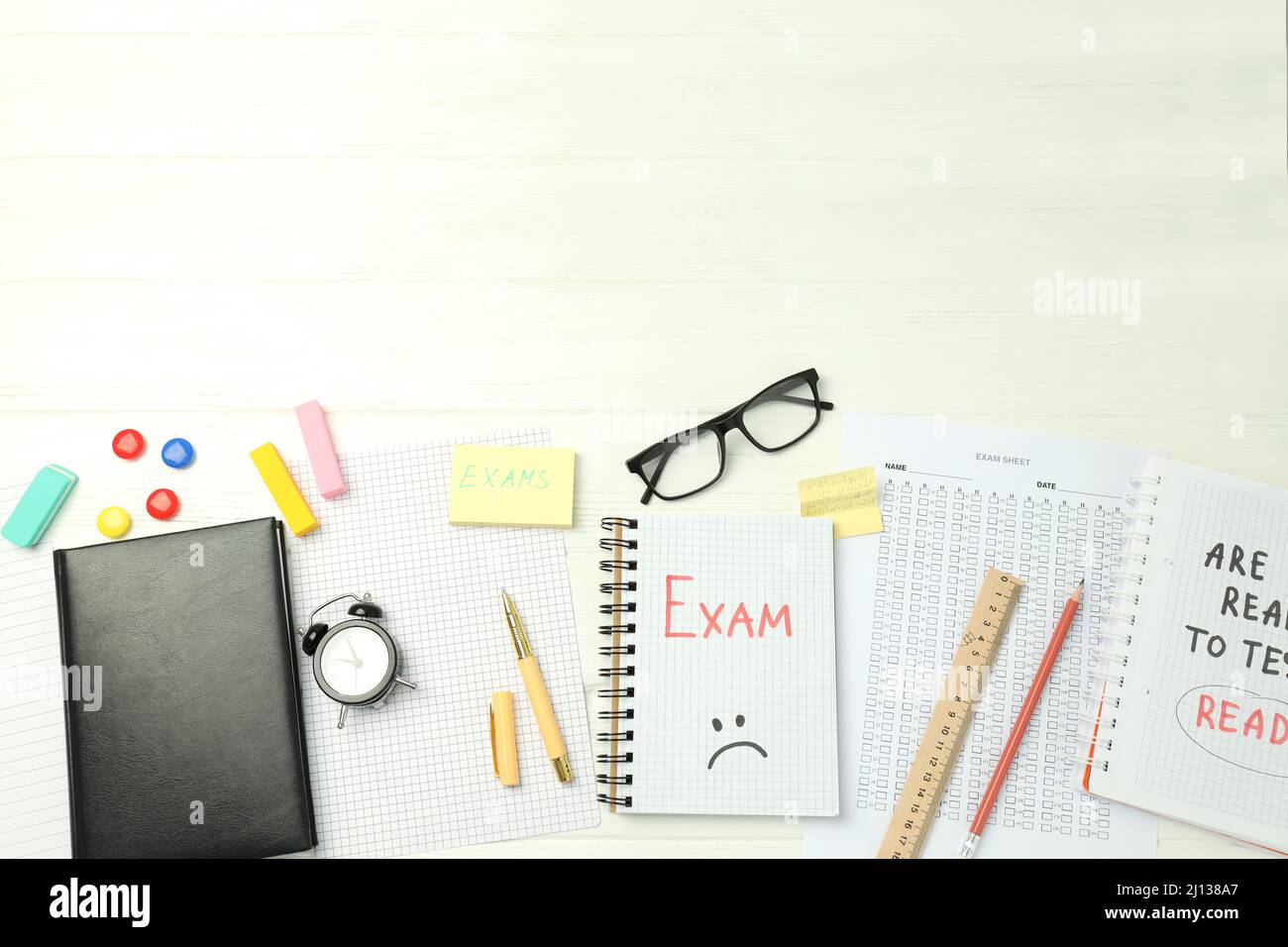 Concept of exams and tests, space for text Stock Photo - Alamy