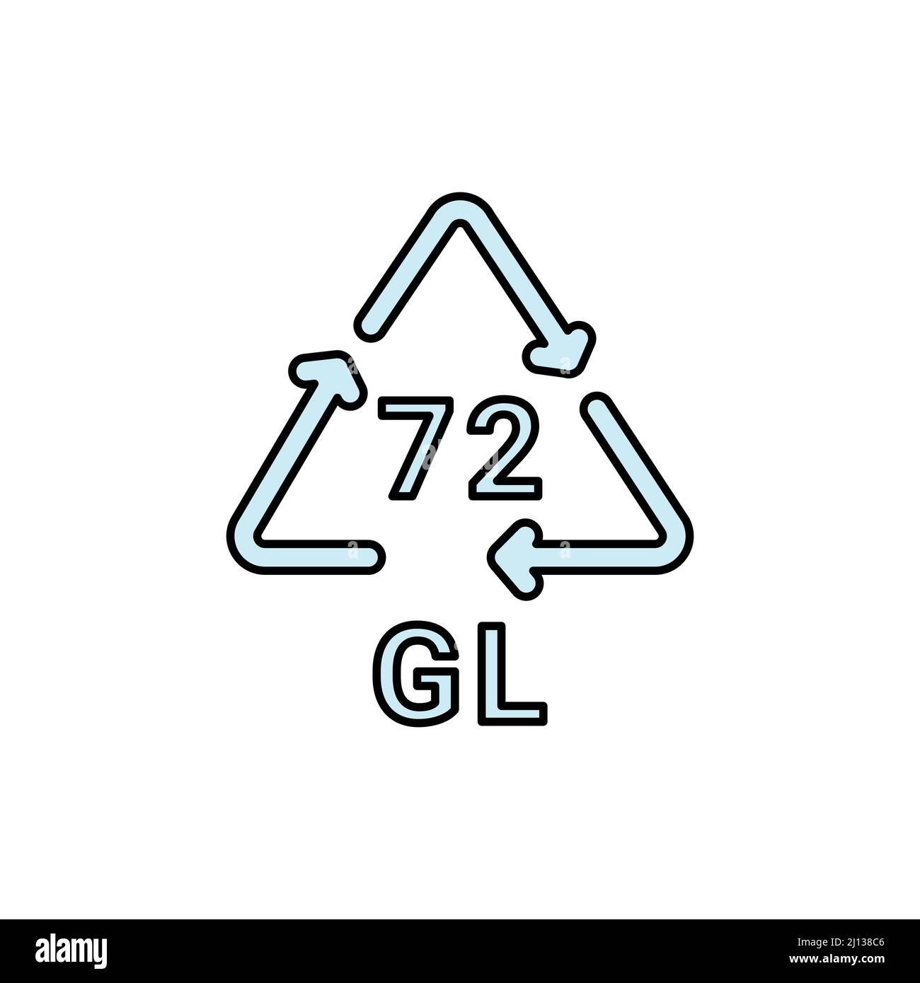 Glass recycling code GL 72 line icon. Consumption code. Editable stroke ...