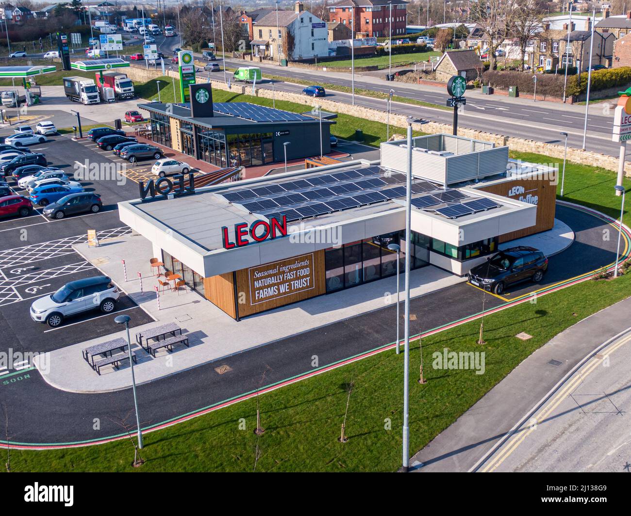 Gildersome - March 2022: Leon Naturally Fast Food Drive Through at ...