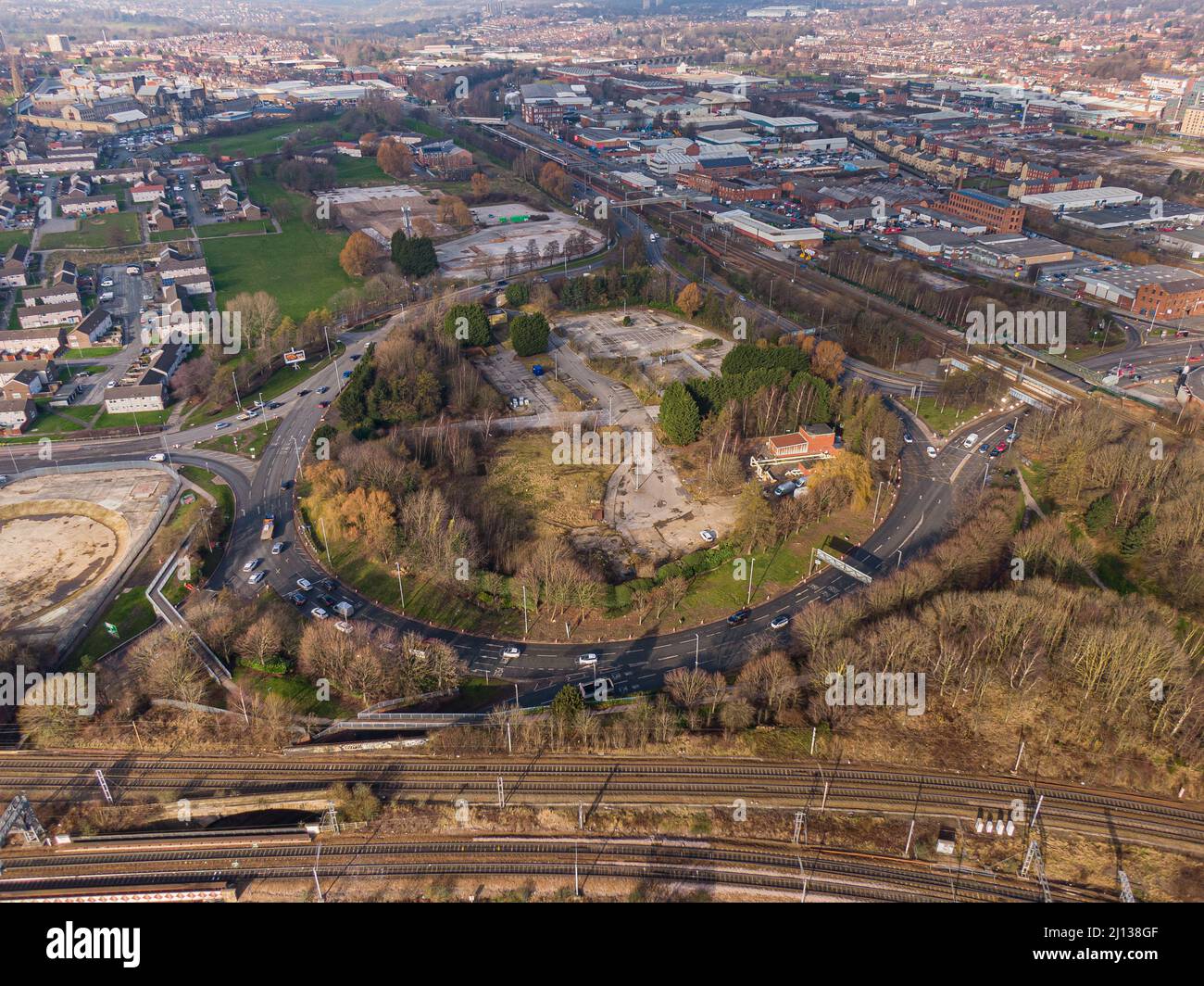 Leeds - Feb 11th 2022: Armley Gyratory Roundabout before construction ...