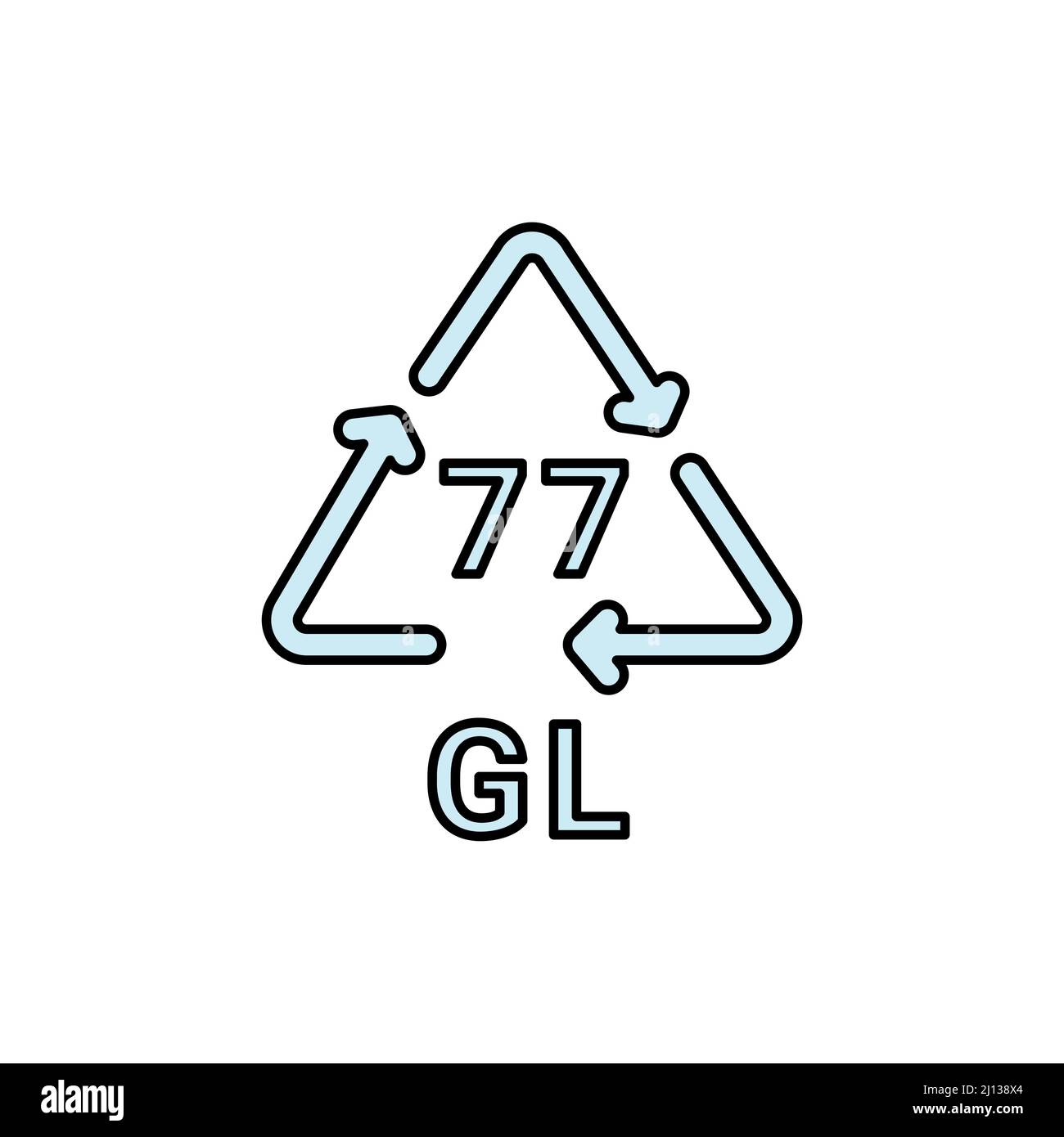 Glass recycling code GL 77 line icon. Consumption code. Editable stroke ...